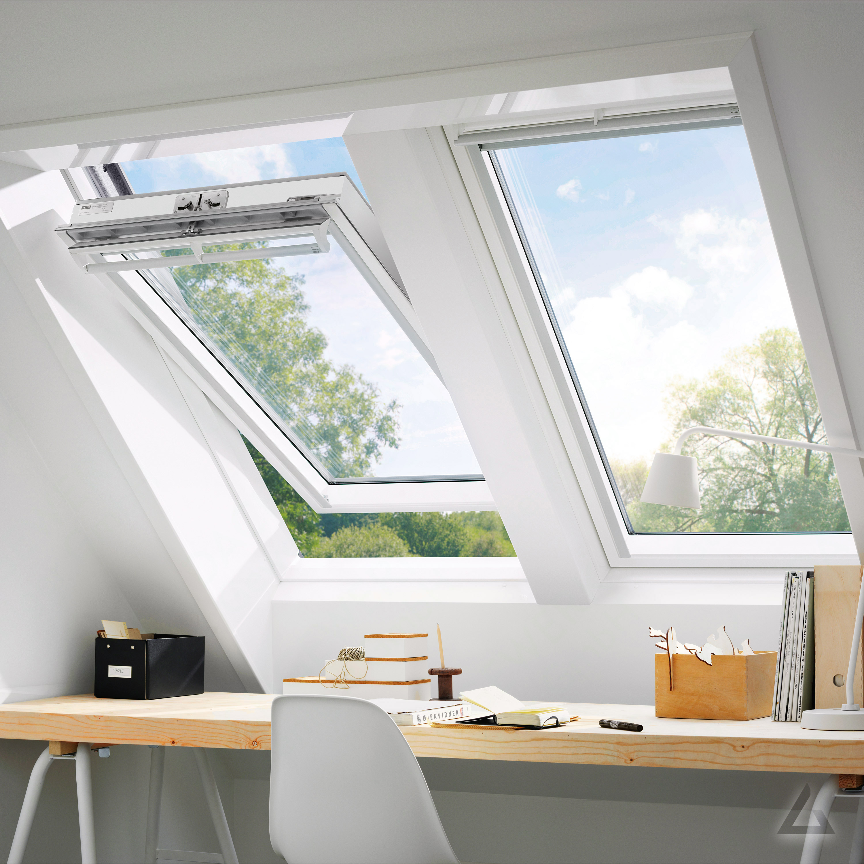 VELUX Schwingfenster GGL SK06 2070 weiß lackiert THERMO Alu 114x118 cm ...