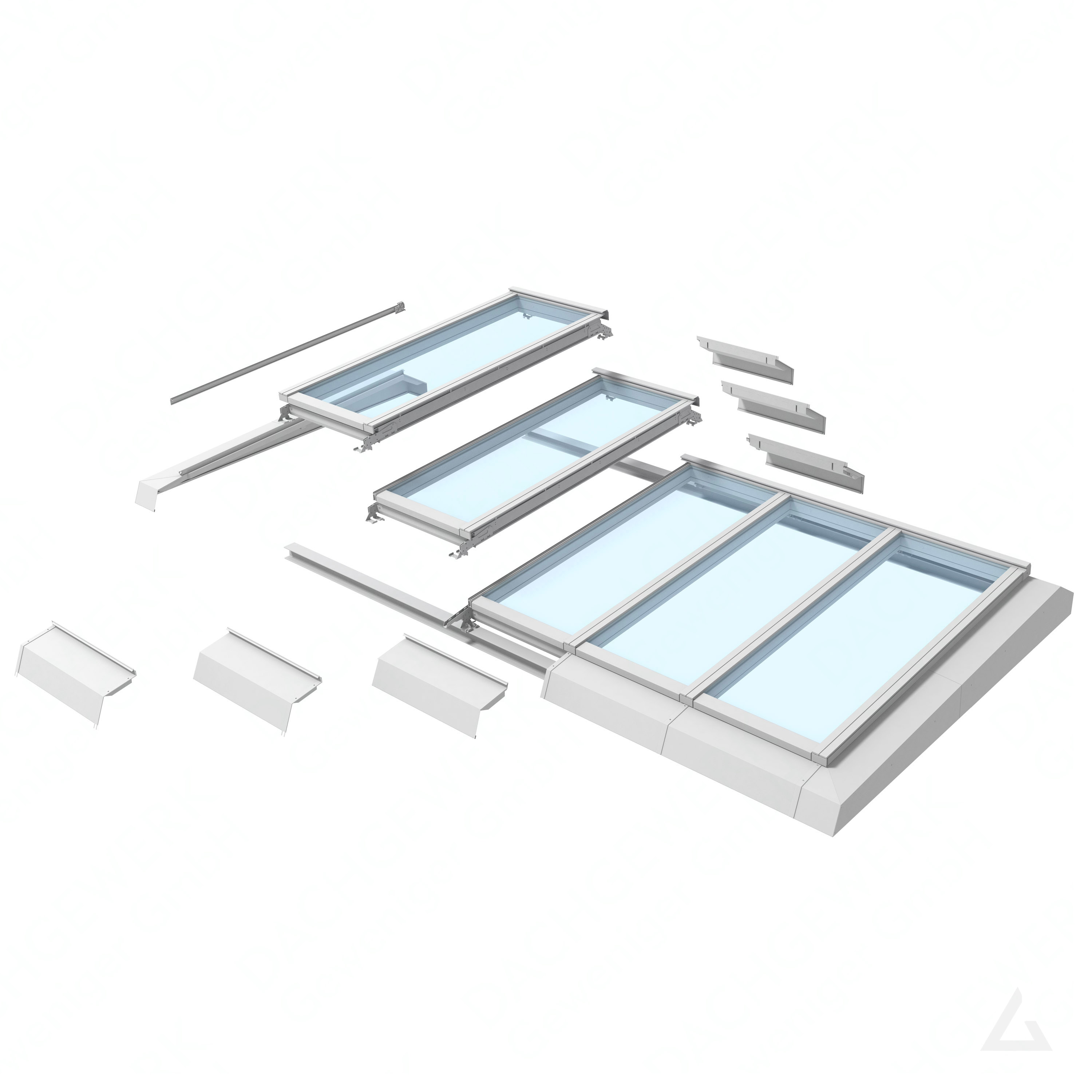 VELUX Oberlicht-System HVC 100240 SL0038T elektrisch öffnend, 3-fach ...