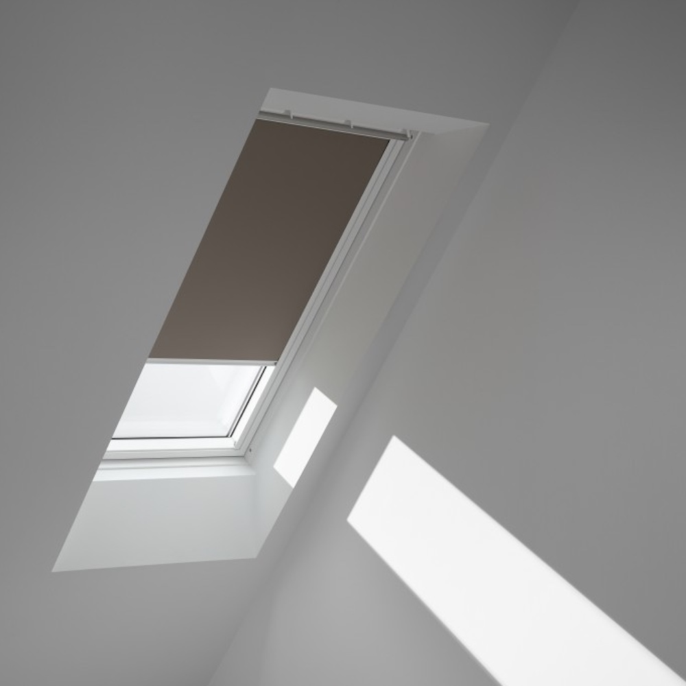 VELUX Verdunkelungs-Rollo elektrisch DML UK04 4574S Nougat, Schiene alu ...