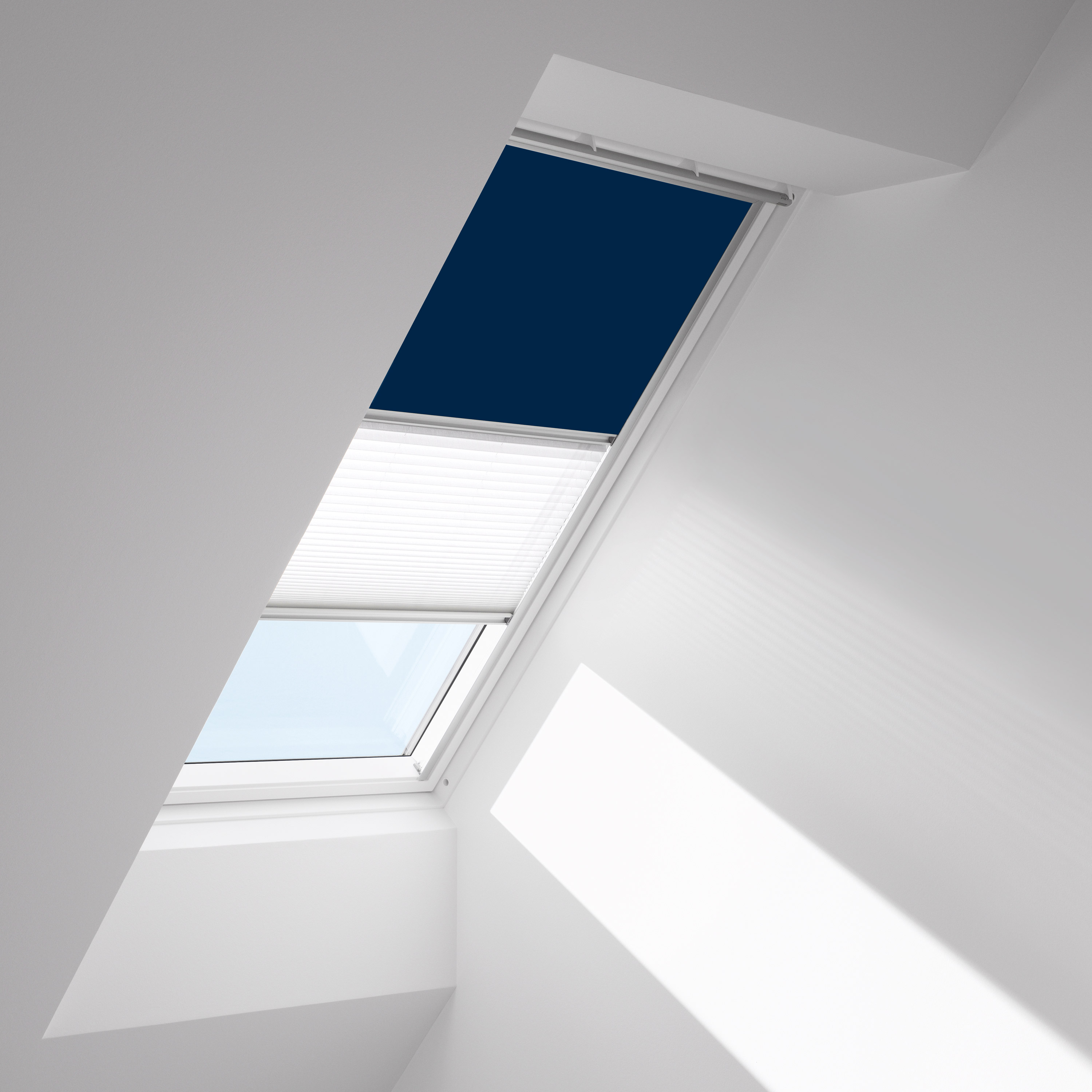 VELUX Verdunkelungs-Rollo Duo DFD PK08 1100S Uni Dunkelblau/Weiß ...